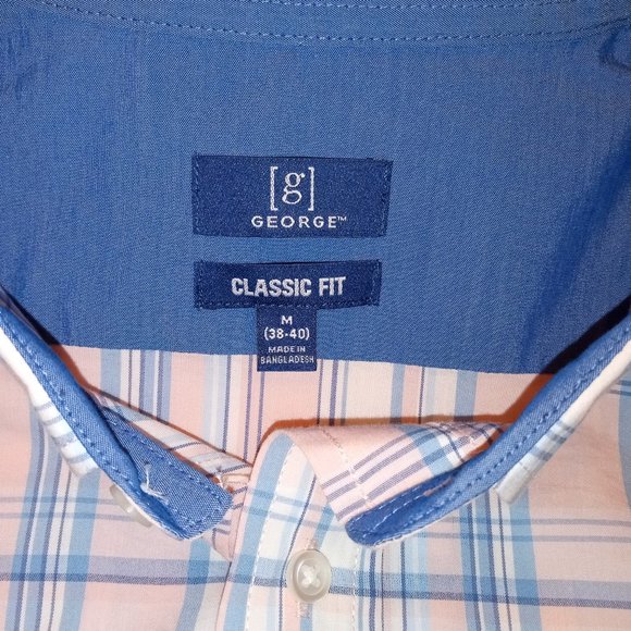 George | Shirts | Mens Long Sleeve Button Down Plaid Shirt Medium ...